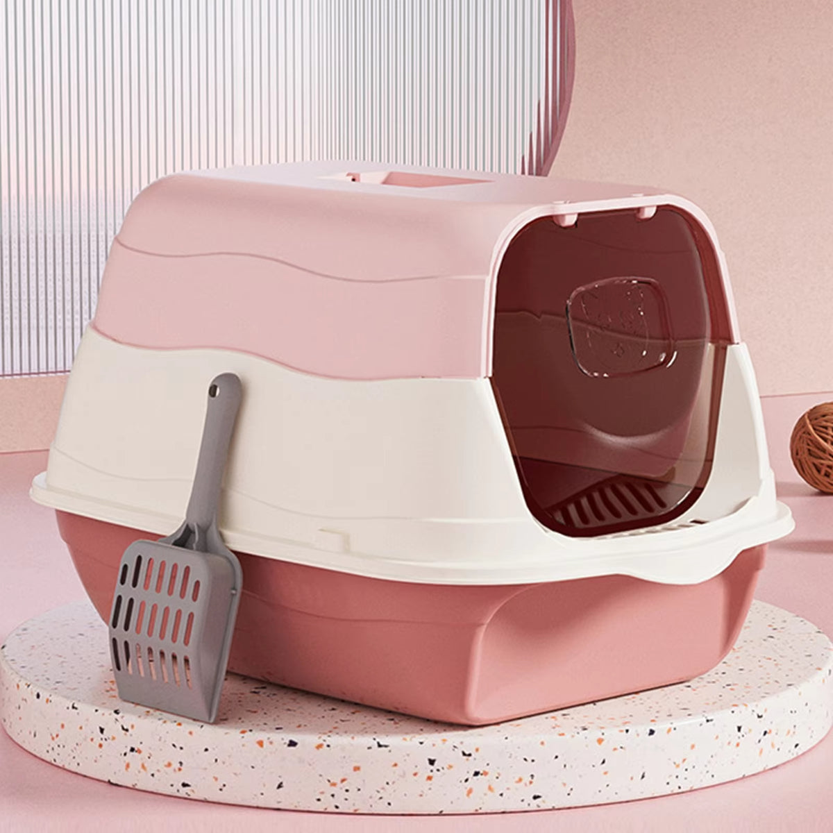Colorful Kitten Covered Litter Box | Privacy Tray with Scoop – PetsPark.pk